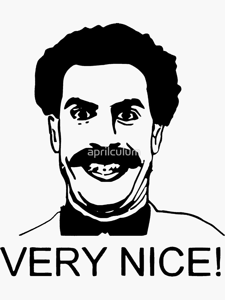 "borat" Sticker by aprilculum | Redbubble