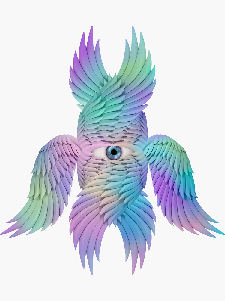 "Iridescent Rainbow Seraph | Biblically Accurate Angel" Sticker for ...