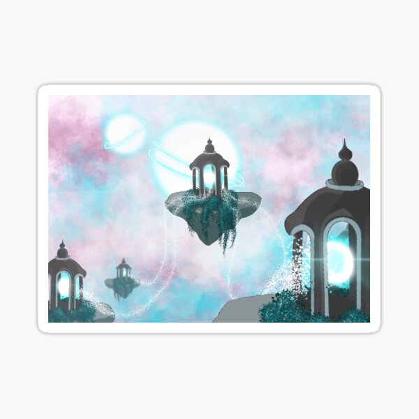 "Floating Temples" Sticker by MetalykanArt | Redbubble