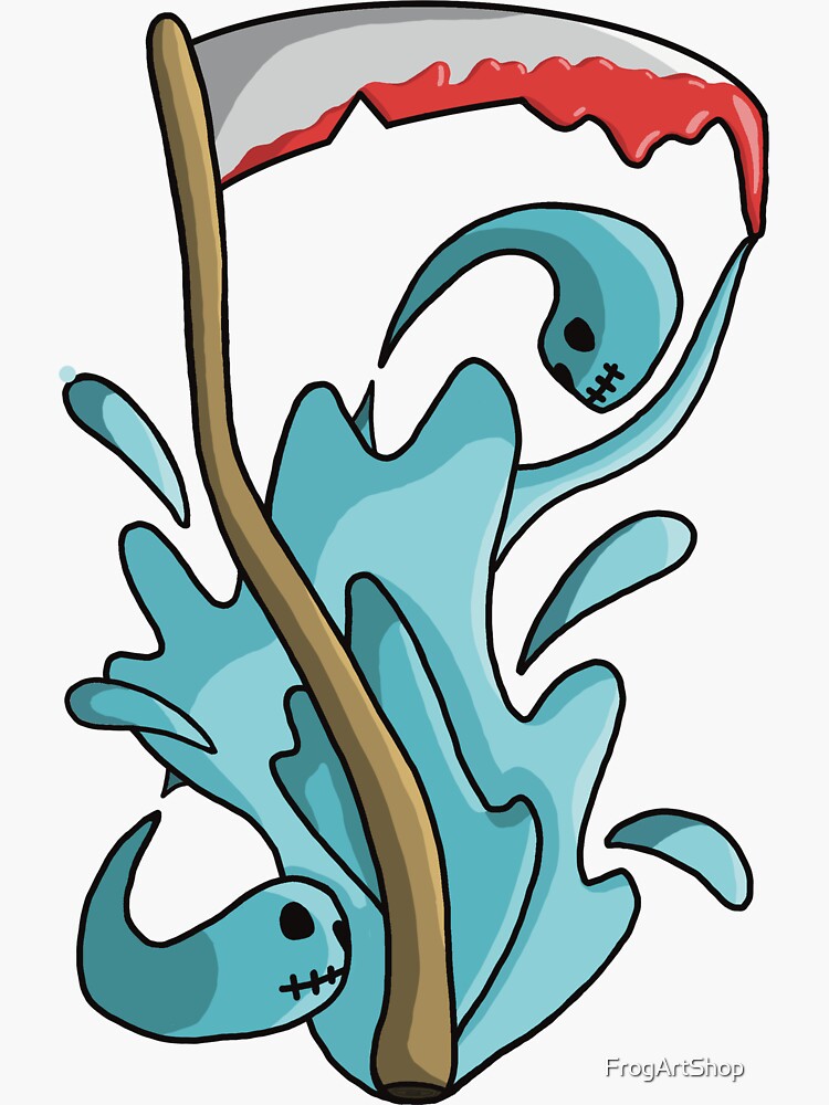 "Spooky Scythe " Sticker for Sale by FrogStickerShop | Redbubble