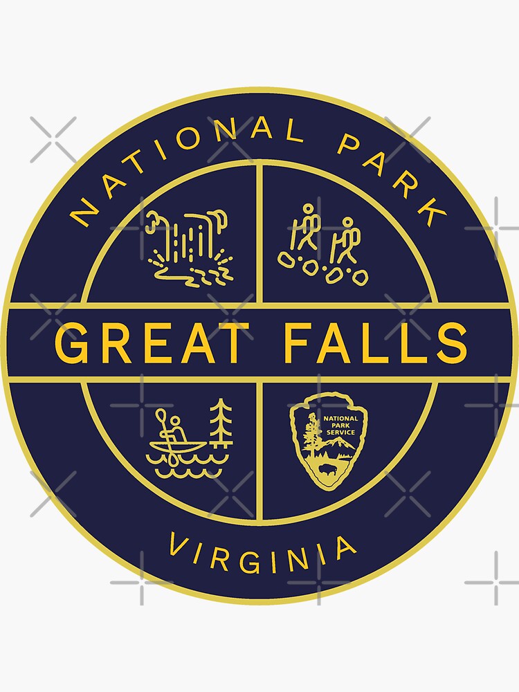 "Great Falls National Park Heraldic Logo Blue" Sticker for Sale by ...
