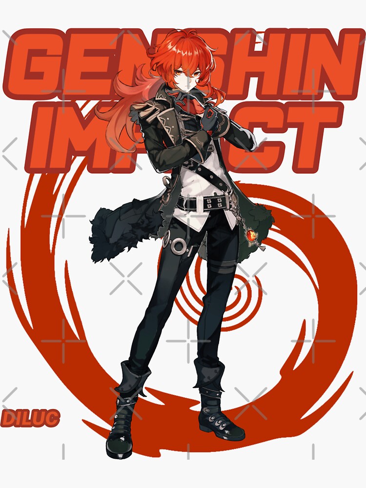 "DILUC - (GENSHIN IMPACT)" Sticker for Sale by Fullgame | Redbubble