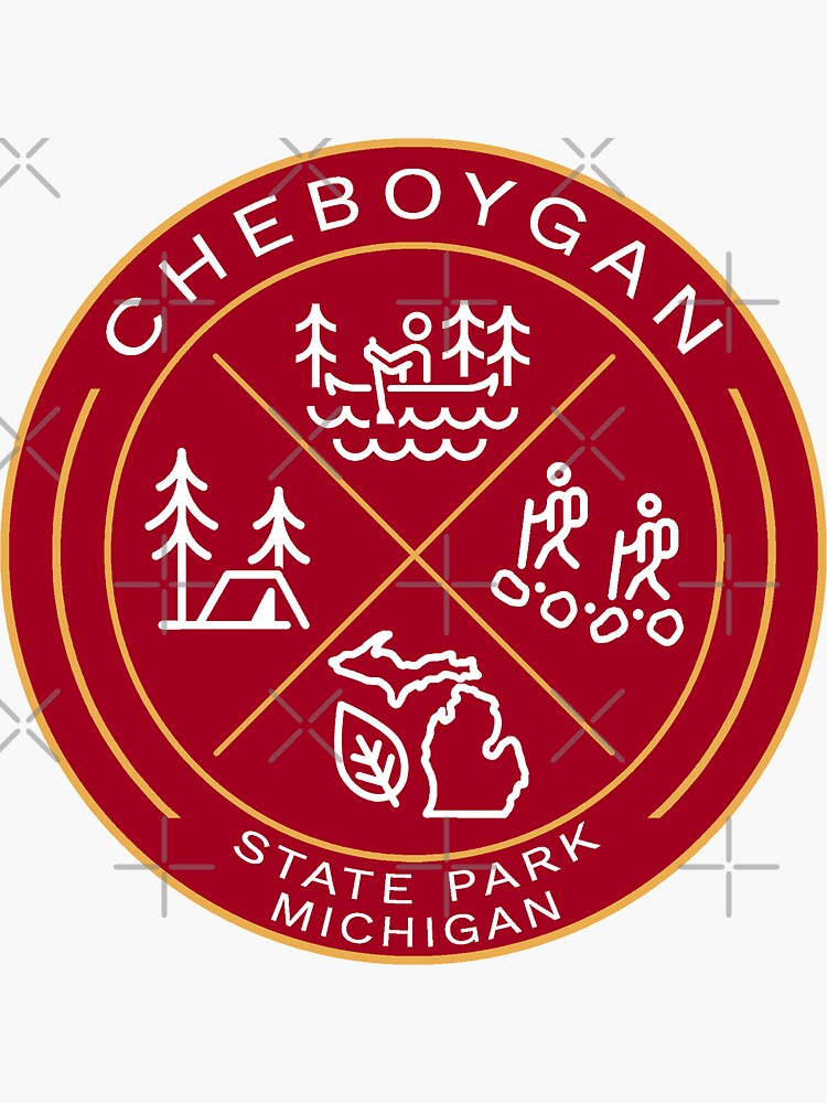 "Cheboygan State Park Heraldic Logo" Sticker for Sale by VanyaKar ...