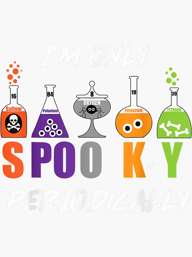 "Science Halloween Funny Spooky Periodic Table" Sticker for Sale by ...