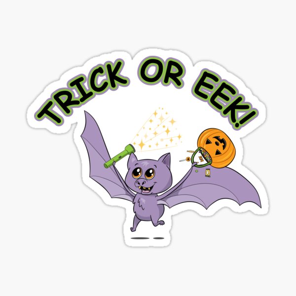 "Trick or EEK Bat" Sticker for Sale by CharacterAlley | Redbubble