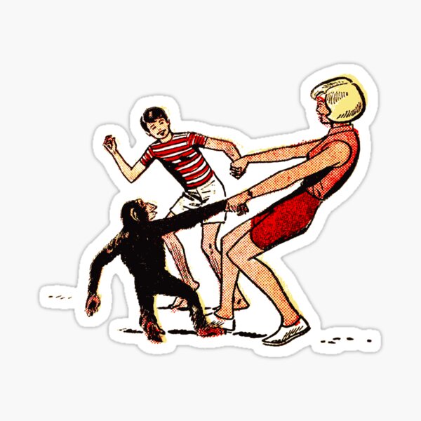 "Monkey Pull" Sticker for Sale by Megatrip | Redbubble