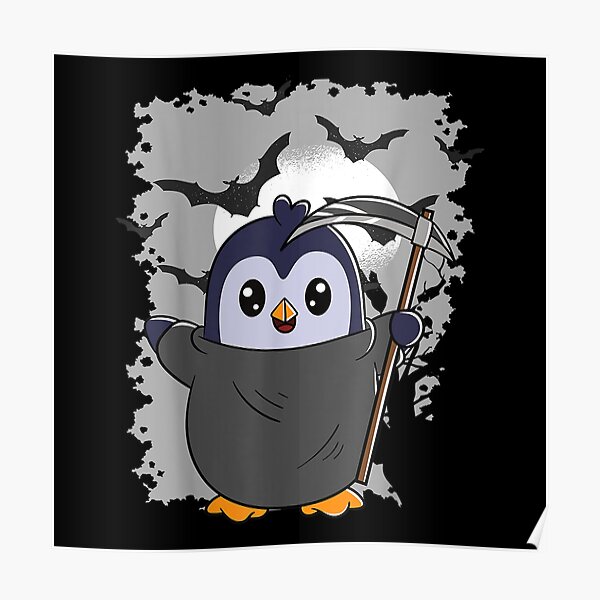 "Grim Reaper Halloween Spooky Penguin Halloween" Poster for Sale by ...
