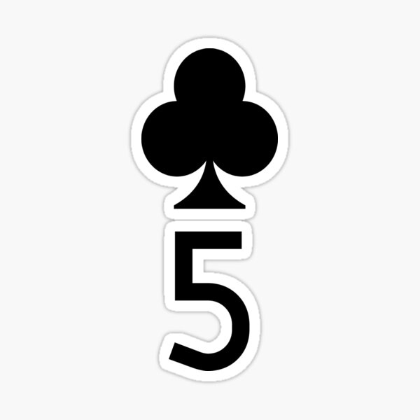 "Poker Card Playing Card 5 of clubs" Sticker for Sale by pcl0322 ...