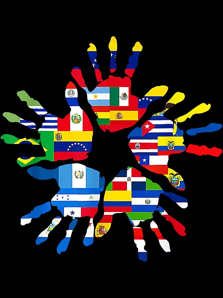 Lámina artística «Banderas de países hispanos del mes nacional de la ...