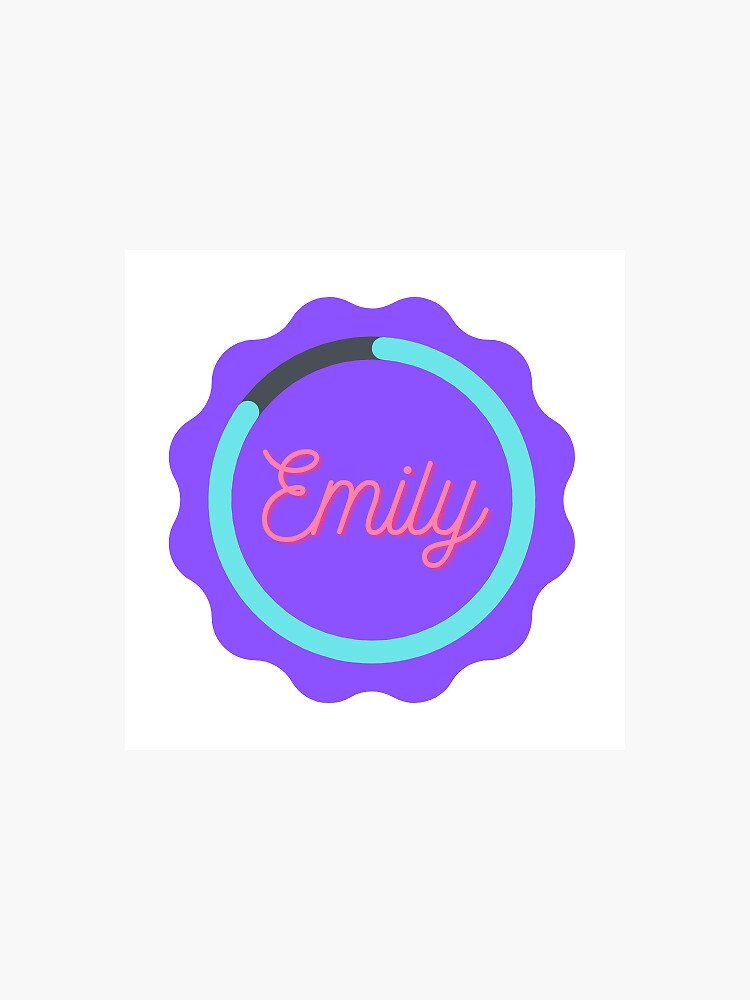 "Emily name tag" Sticker for Sale by emilylozwatts | Redbubble