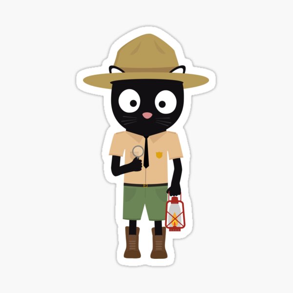 "Park Ranger Cat with uniform" Sticker for Sale by ilovecotton | Redbubble