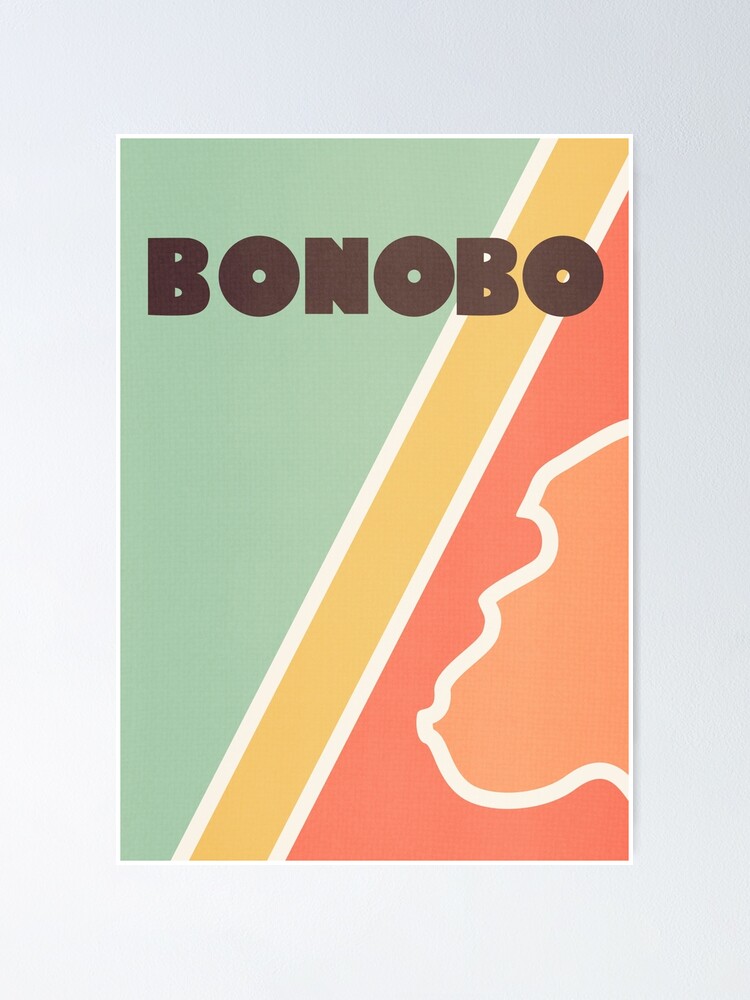 "Bonobo - Retro four-coloured line drawing" Poster by lopesci | Redbubble