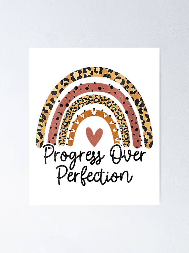 "Womens Motivational Progress Over Perfection back to School Teacher ...