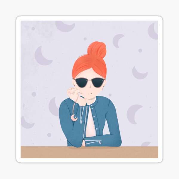 "Bad Ass Moon Girl" Sticker for Sale by chuijia | Redbubble
