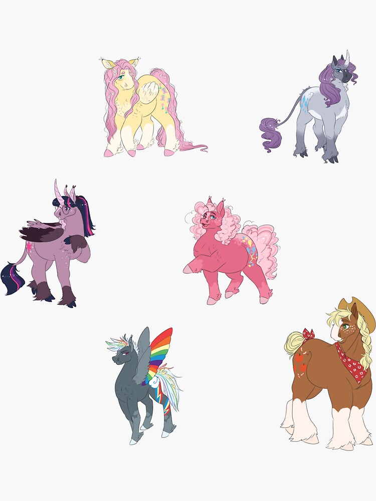 "mane 6 redesigns" Sticker for Sale by qyuryyus | Redbubble