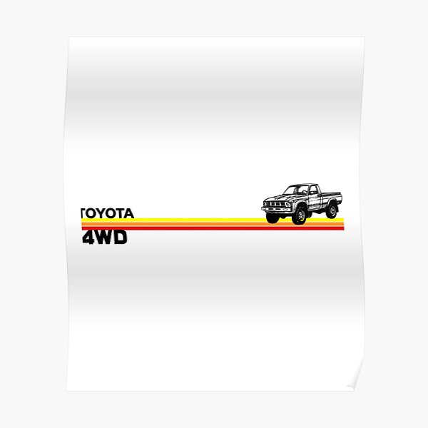 "Toyota 4WD Truck Retro Stripes" Poster for Sale by DuyAn | Redbubble