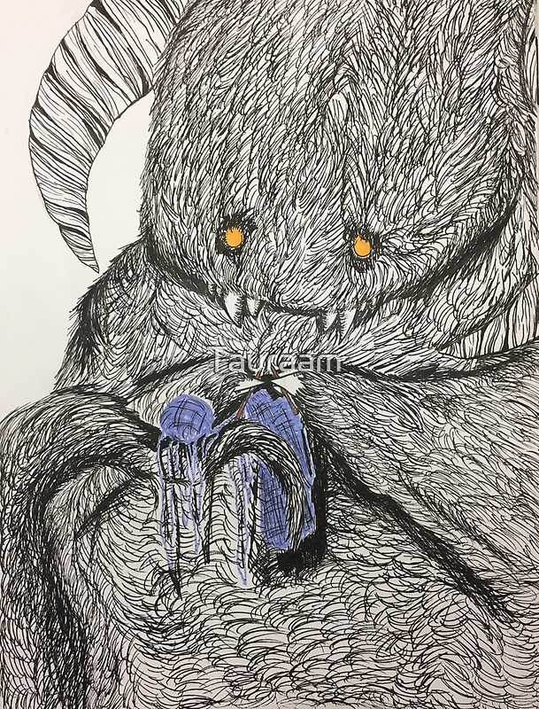 "Monster Performing a Mundane Task" by Tauraam | Redbubble