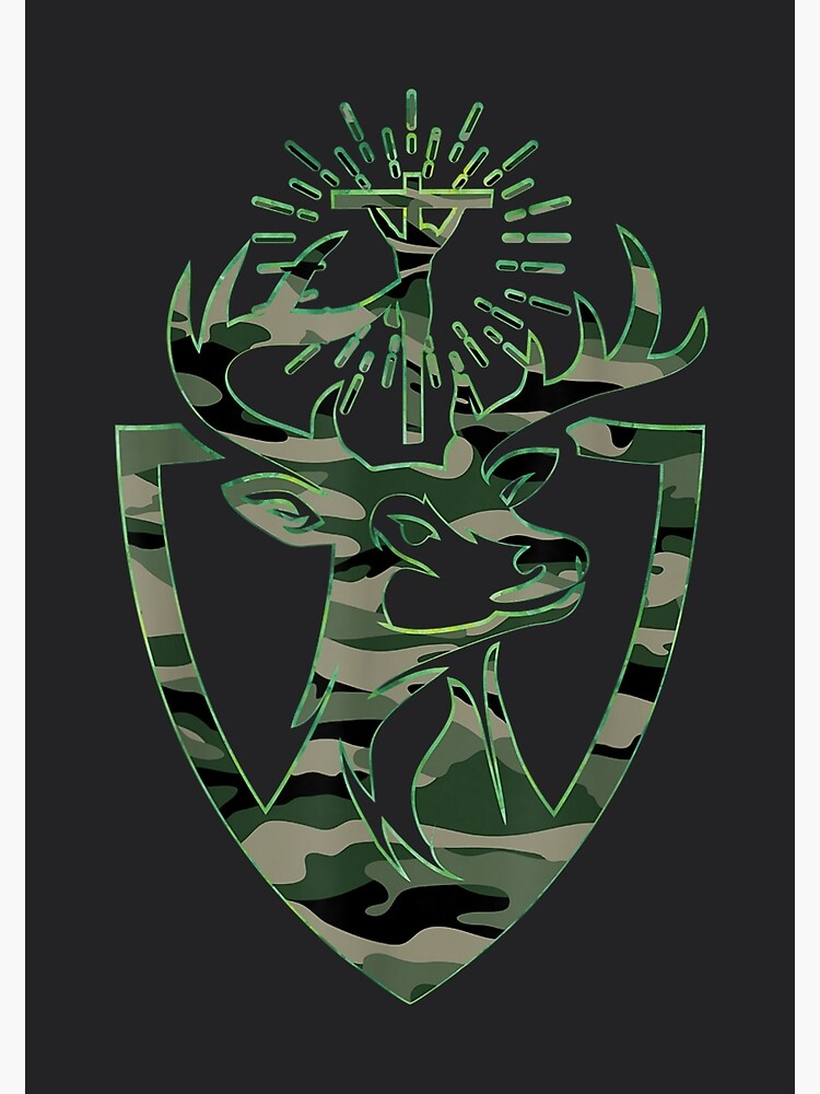 "St, Hubert Hubertus Patron Saint of Hunters Stag" Poster for Sale by ...