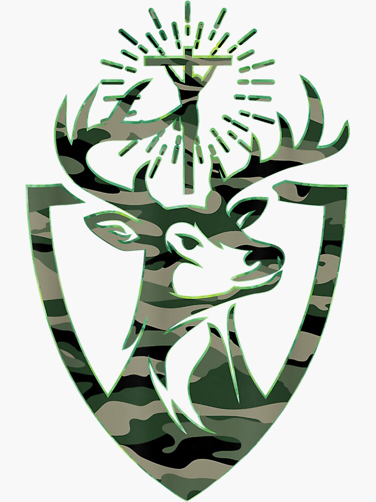 "St, Hubert Hubertus Patron Saint of Hunters Stag" Sticker for Sale by ...