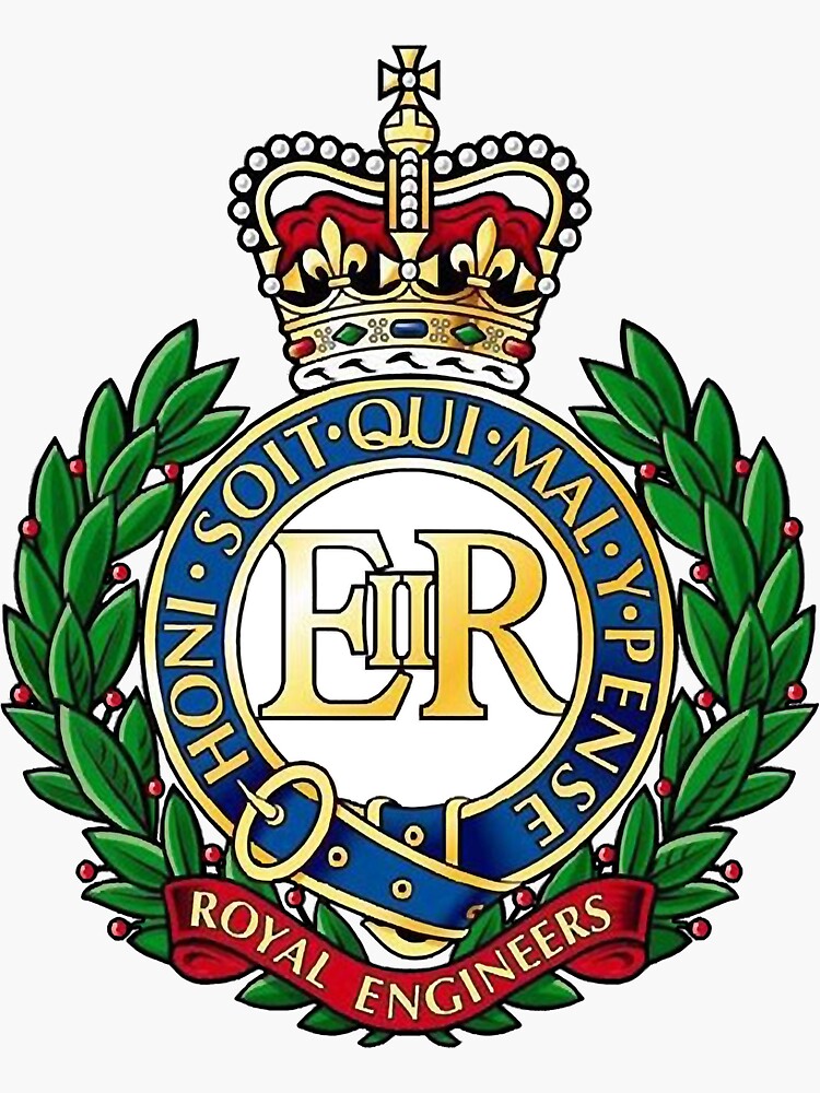 "Royal Engineers. Badge. On Navy. Classic" Sticker for Sale by ...