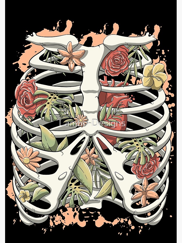 "Floral Rib Cage" Poster for Sale by Lambo-Designs | Redbubble