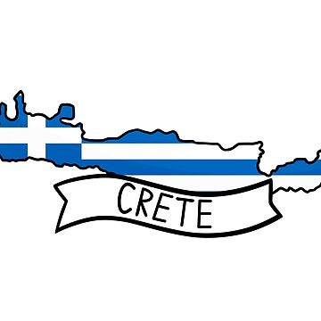 "Greece Crete Flag Map Sticker" Sticker for Sale by Drawingvild | Redbubble
