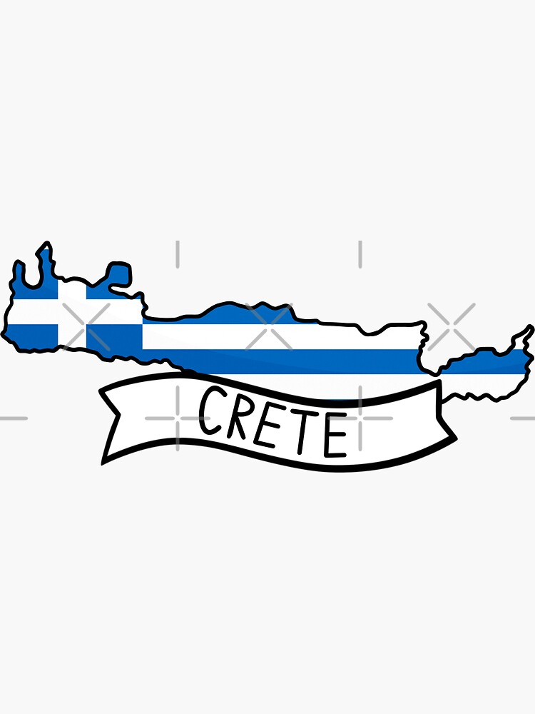 "Greece Crete Flag Map Sticker" Sticker for Sale by Drawingvild | Redbubble