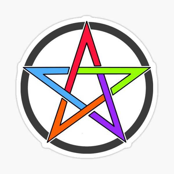 "Pentagram Pride - Bright" Sticker for Sale by smurwin | Redbubble