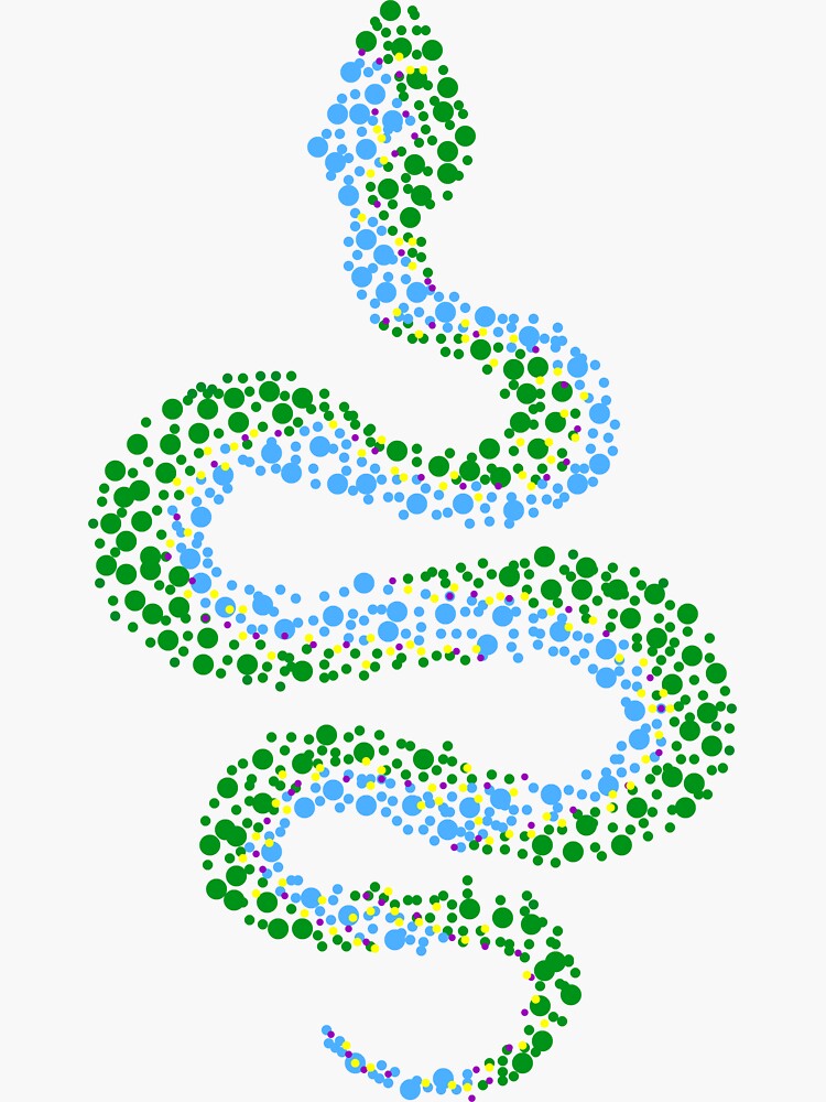 "Snake dot art" Sticker for Sale by FabulousBites | Redbubble