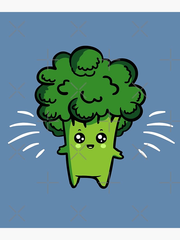"Broccoli Hug Kawaii Aesthetic Japanese Anime Art" Art Print by alenaz ...