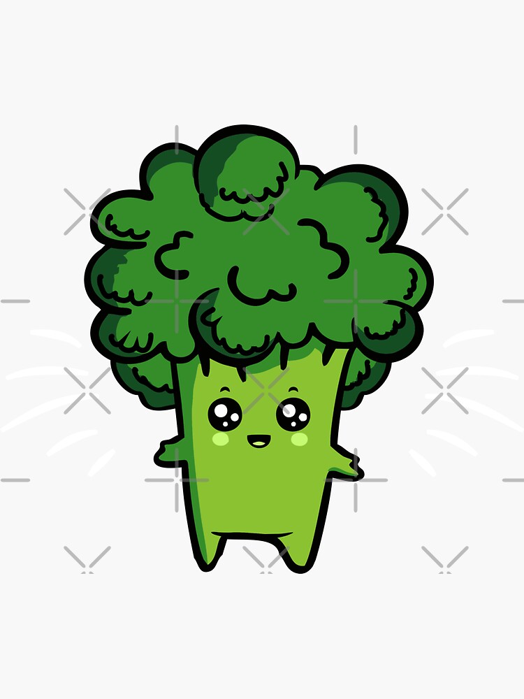 "Broccoli Hug Kawaii Aesthetic Japanese Anime Art" Sticker for Sale by ...