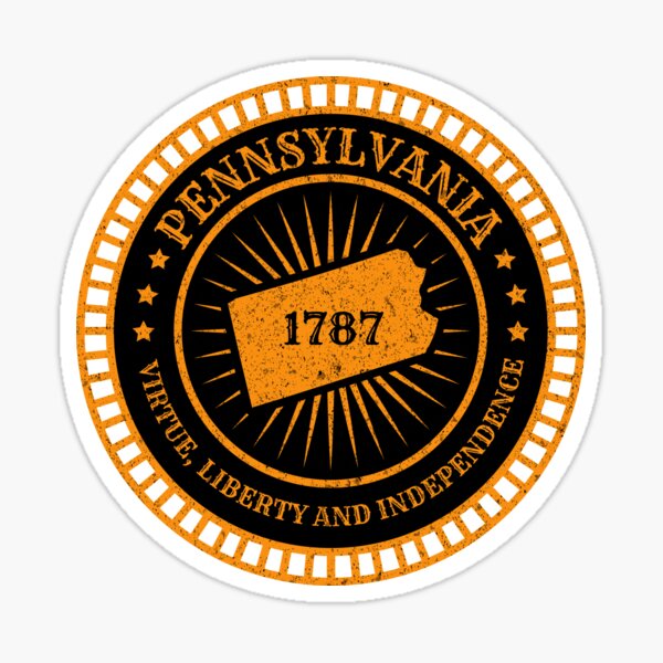 "Pennsylvania - Slogan Motto Map Badge Virtue Liberty and Independence ...