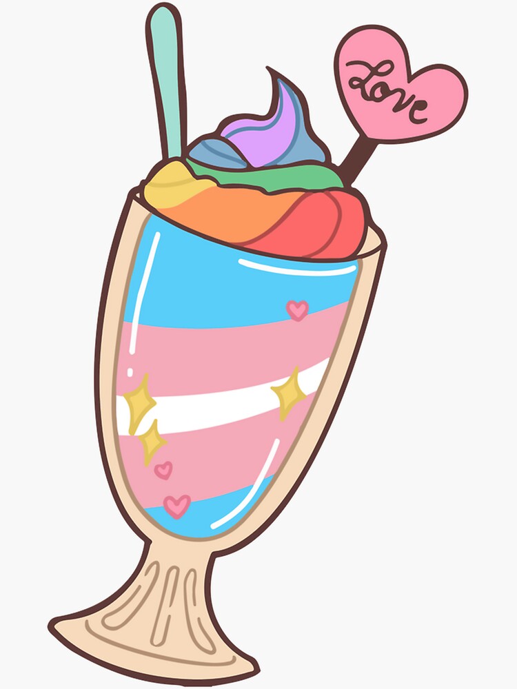 "Trans Rainbow Ice Cream" Sticker for Sale by Lee-Nel | Redbubble