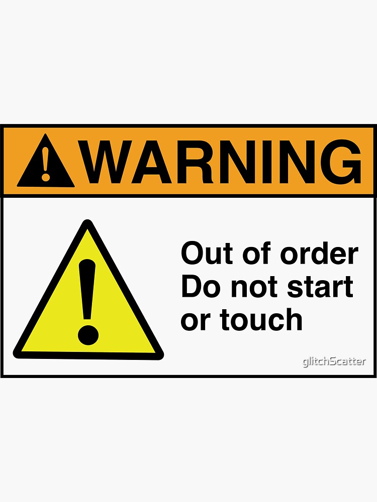 "Out of Order" Sticker for Sale by glitchScatter | Redbubble