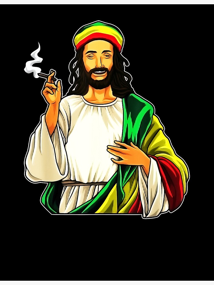 "Weed Smoking Jesus Christ - Funny Cannabis Mary Jane God" Poster by ...