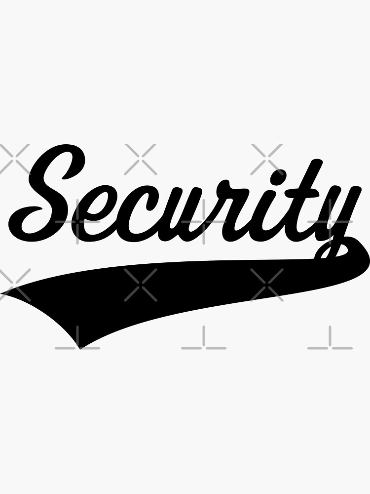 "Security Lettering (Black)" Sticker for Sale by MrFaulbaum | Redbubble