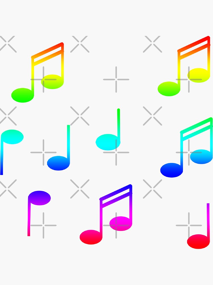 "Colorful Rainbow Music Notes pack" Sticker for Sale by IrinchiDE ...