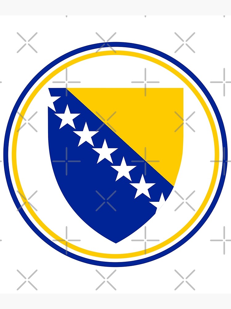 Lámina artística «Escudo de armas en un círculo de Bosnia y Herzegovina ...