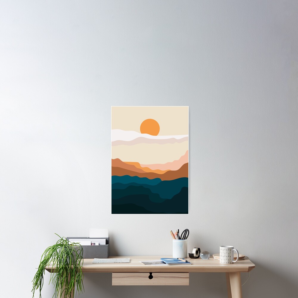 "wall art landscape prints poster home decor illustration design nature ...