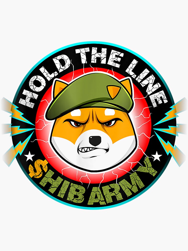 "Shiba Inu Coin Token Shib Army Crypto Apparel" Sticker by angelata ...