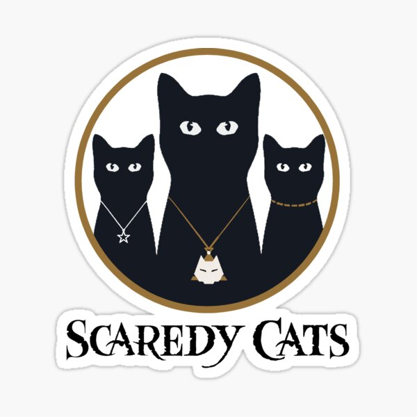 "Scaredy Cats " Sticker for Sale by Dcfunmeme | Redbubble