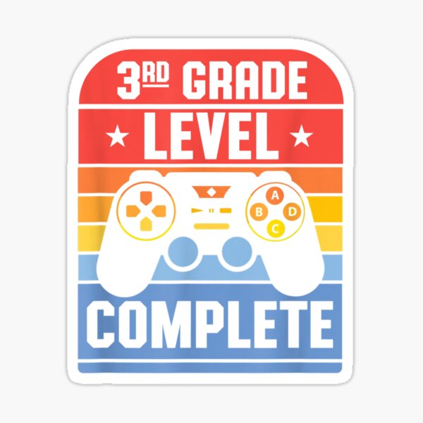 "3rd Grade Level Complete Graduationtudent Video Gamer" Sticker for ...