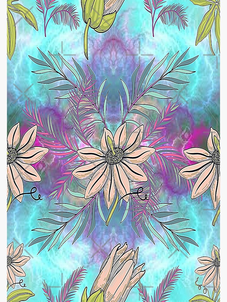 "Botanical Abstract Flower Design, Graphic Psychedelic Abstract Art ...