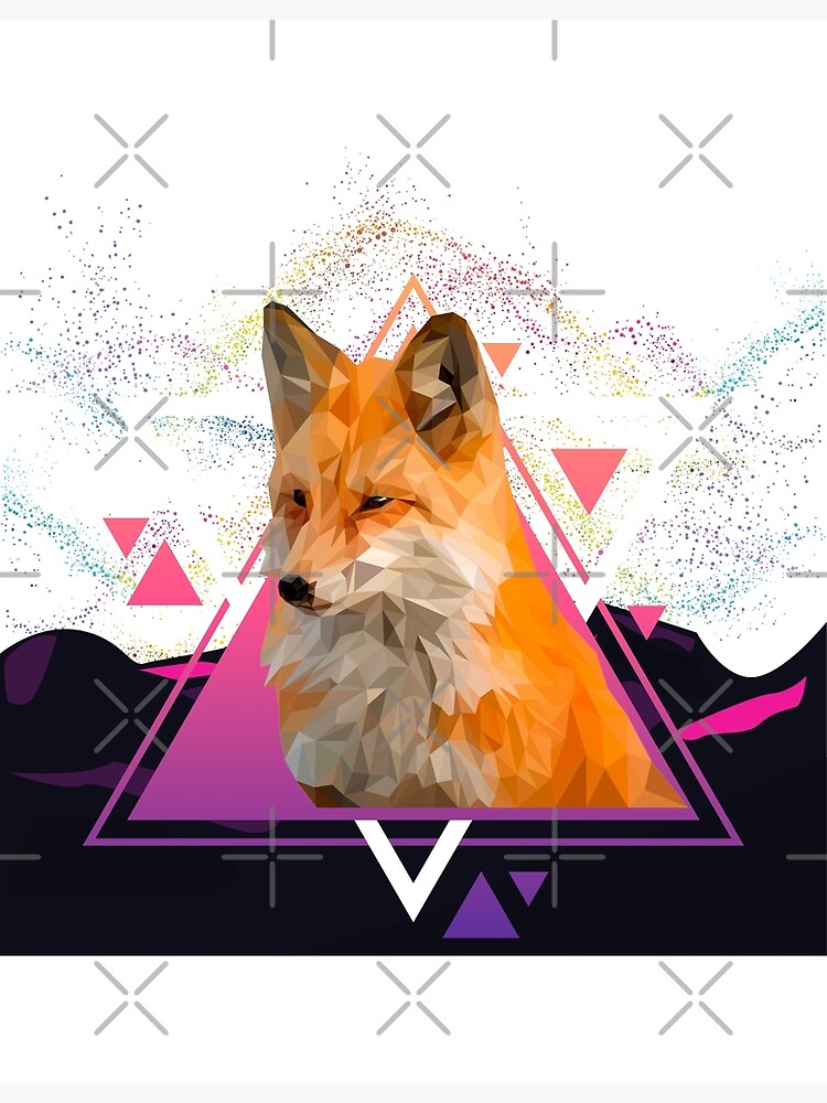 Lienzo «Diseño colorido de Fox Low Poly: artes de Low Poly, diseños ...