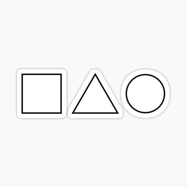 "Square, triangle, circle" Sticker for Sale by -vage- | Redbubble