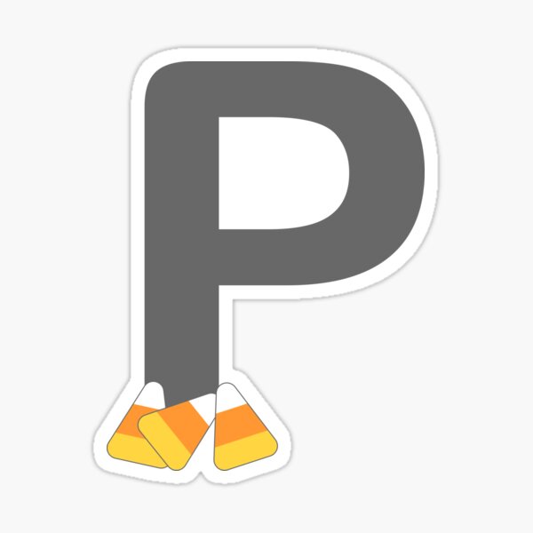 "Letter P Candy Corn Monogram" Sticker for Sale by TheMonogramShop ...