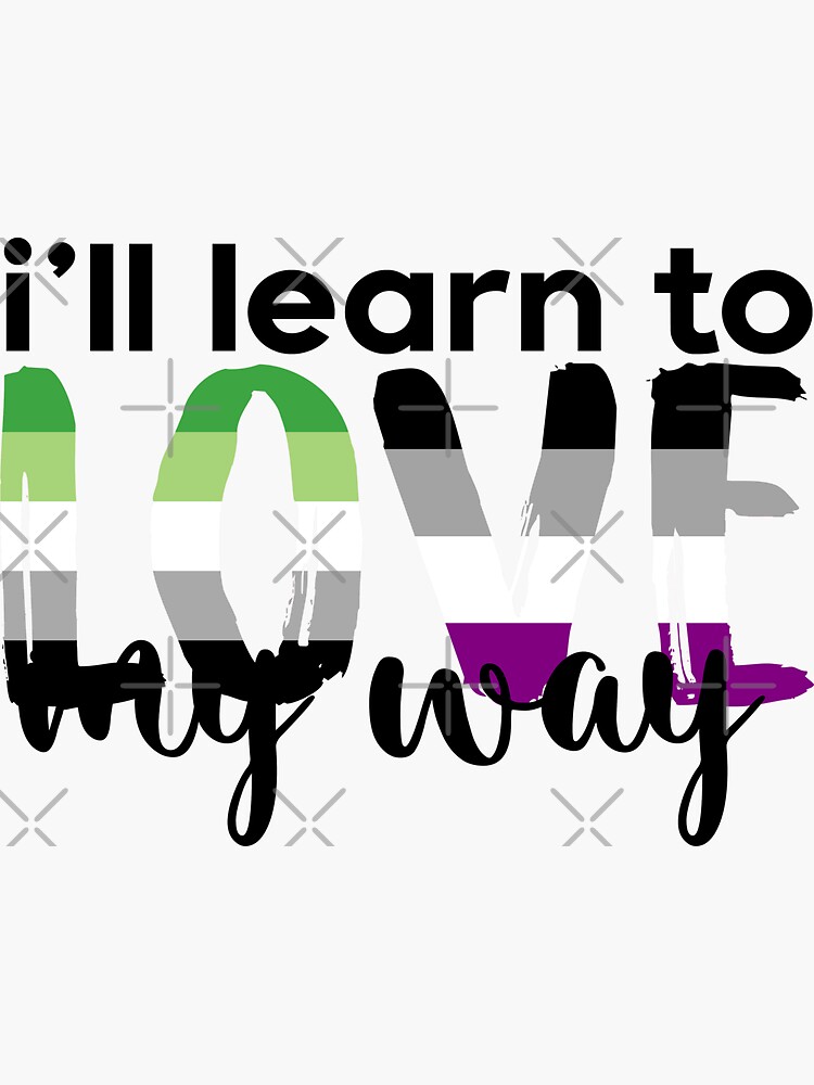 "Aro Ace Pride Design" Sticker by tendoggg | Redbubble