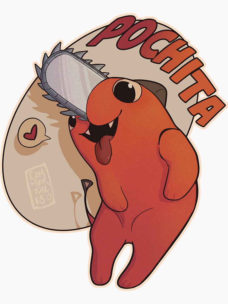 "Pochita chainsaw man" Sticker by Commortalis | Redbubble