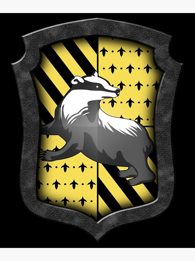 "Badger House Crest Black Yellow" Poster by nghiashirt | Redbubble
