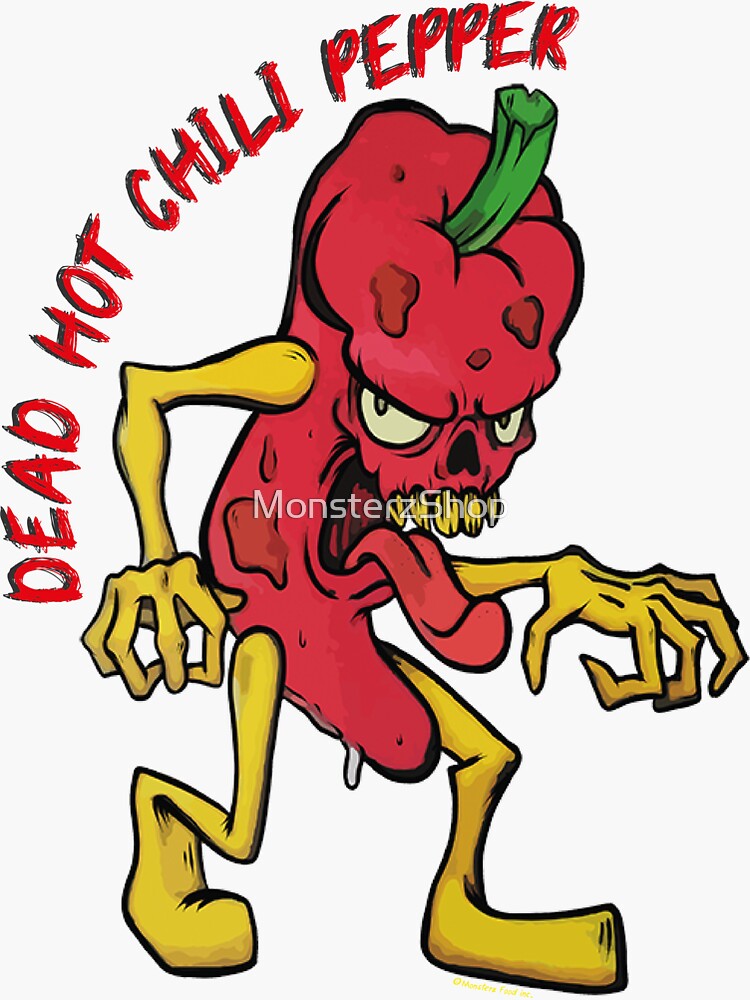 "Dead hot chili pepper" Sticker for Sale by MonsterzShop | Redbubble
